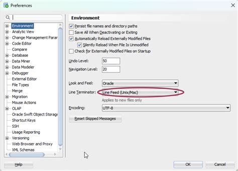 Editor Not Honouring Line Terminator Setting 231 Oracle Forums