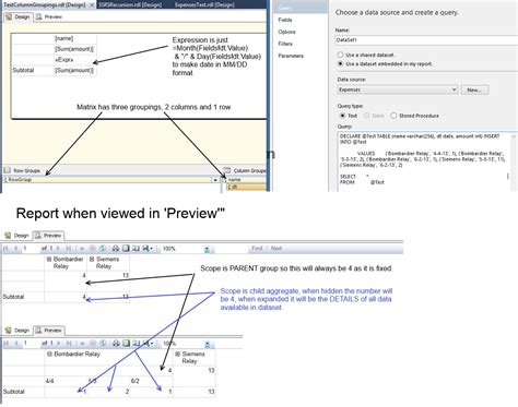 Reporting Services Adding Totals At The Bottom Of Column Group In A Table Stack Overflow