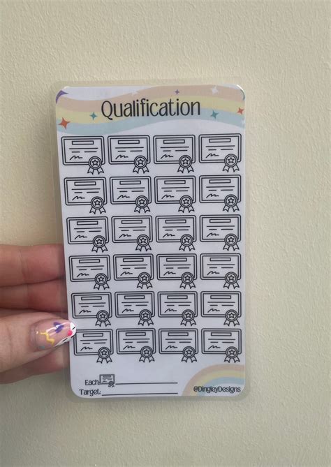 Qualification Tracker Dingley Designs