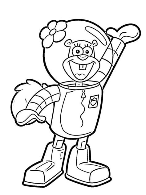 Friendly Sandy Cheeks Coloring Page Free Printable Coloring Pages For