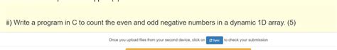 Solved Ii Write A Program In C To Count The Even And Odd