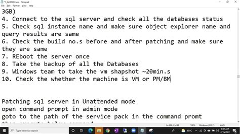 Sql Dba Batch 42 Patching Class 40 Youtube