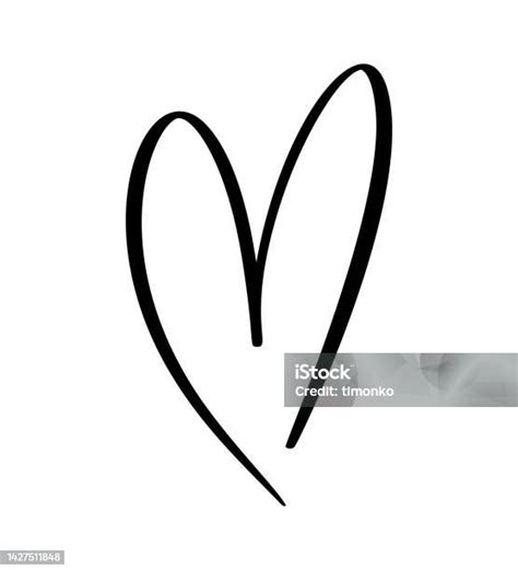 벡터 서예 사랑 심장 로고 기호 낭만적 인 일러스트 심볼 가입 열정 및 결혼식 서예 디자인 발렌타인 데이의 플랫 요소 티셔츠 카드 초대장을위한 템플릿 결혼식에 대한 스톡