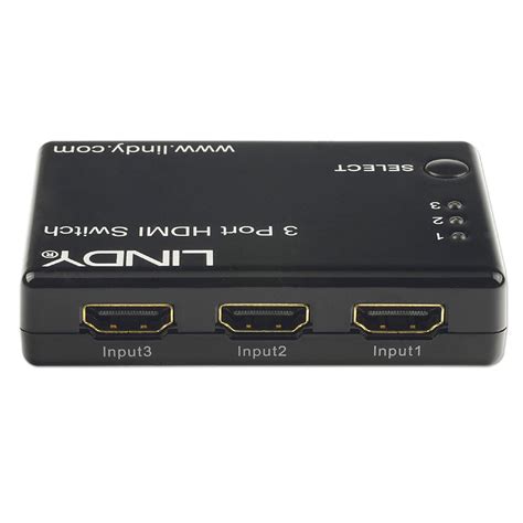 3 Port Hdmi Switch With Remote Control From Lindy Uk