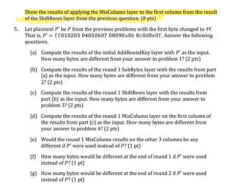 solved problems 1 through 5 will used hexadecimal notation