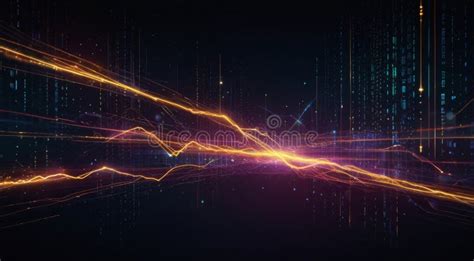 Abstract Background Structure Of Network Connections Wave Of Dots And Interlacing Lines Stock