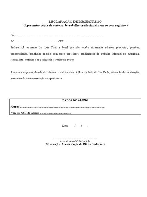 Modelos De Declaracoes Pdf