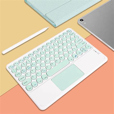 Limited Stock Bluetooth Keyboard Round Cap Keyboard Portable BT Wireless Keyboard With Touchpad
