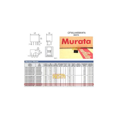 Ceramic Filter Ht Murata Khz Type Cfwla Khfa P U H Hesta