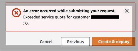failed to create app runner service due to exceeding service quota of