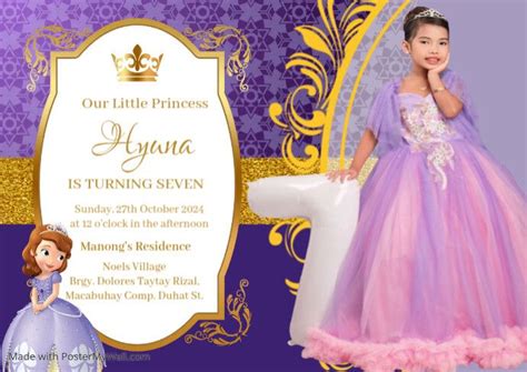 Sofia The First Birthday Invitation Princess Sofia Invitations Sofia The First Sofia