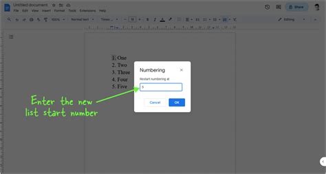 How To Restart Numbering In Google Docs