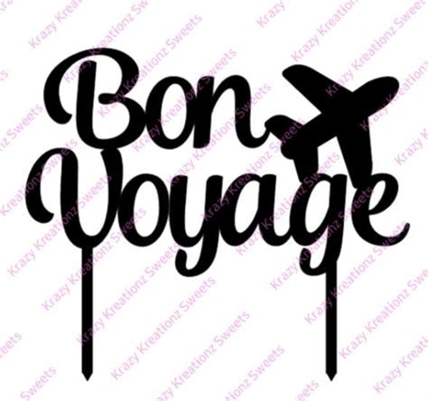 Bon Voyage Cake Topper Custom Cake Toppers Cupcake Toppers Etsy Cake Toppers Bon Voyage