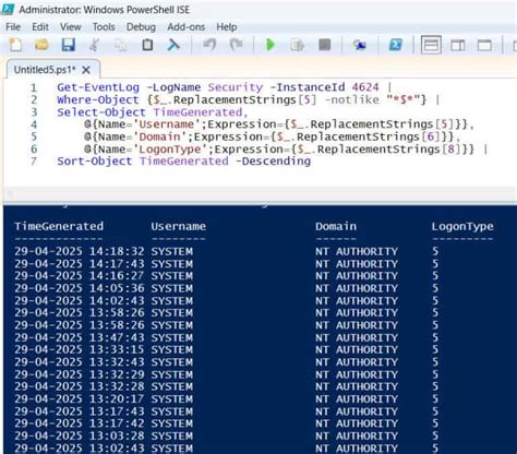 track user login history on windows using powershell