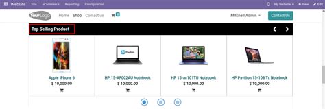User Manual Of Odoo Website Product Gallery Product Slider Carousels
