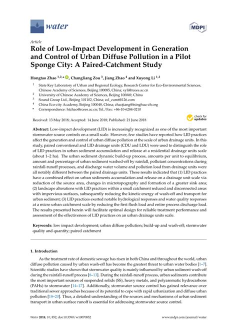 pdf role of low impact development in generation and control of urban