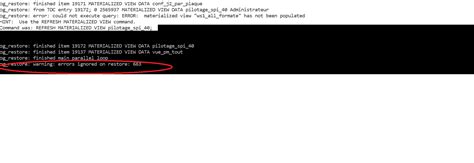 Postgresql Pg Restore Error Could Not Execute Query ERROR Materialized View Ws All