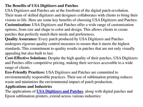 Ppt Revolutionizing Embroidery With Usa Digitizers And Patches The