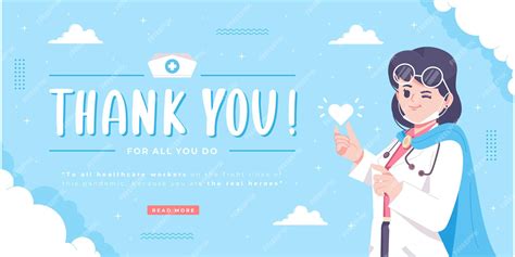 Premium Vector Thank You Medical Worker Banner Template