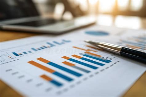Analyzing Business Growth Trends Through Colorful Bar Graphs And Data Charts In A Sunlit Office