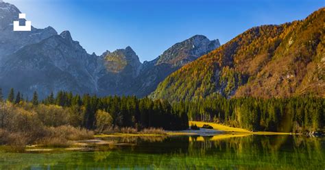 산과 나무로 둘러싸인 호수 사진 Unsplash의 무료 라기 디 푸신 이미지