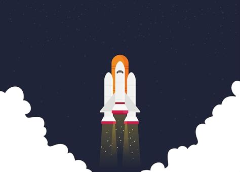 Premium Vector Flat Vector Illustration Of A Spaceship Launch Isolated On Space Background