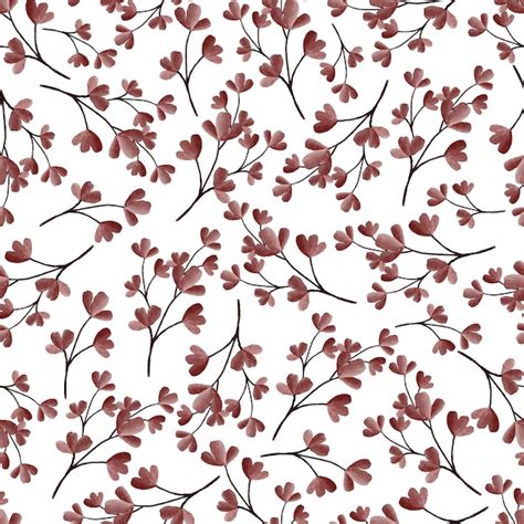 Premium Vector Small Red Floral Seamless Pattern