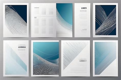 Premium Photo Trendy Halftone Lines Cover Page Templates Vector Set