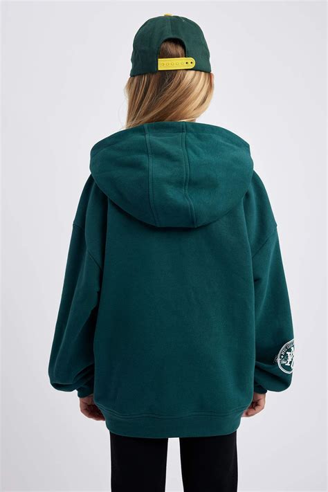 اخضر بنات سويت شيرت بناتي اوفر سايز 2898601 Defacto