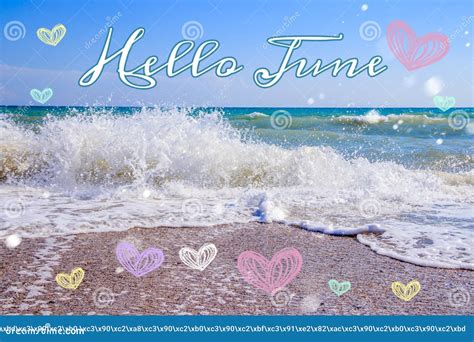 Banner Hello June Text On The Photo Text Hello June New Month New