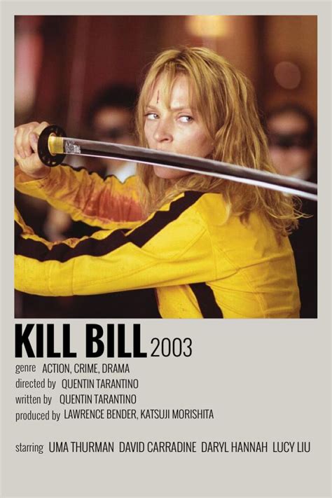 Kill Bill Movie Poster Movie Posters Film Posters Minimalist Movie Card