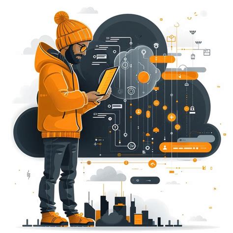 It Manager Devops Engineer In A Cloud Wallpaper Premium Ai Generated