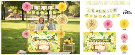 Yoyuspy Lemonade Stand Party Decorations 8pcs Lemonade