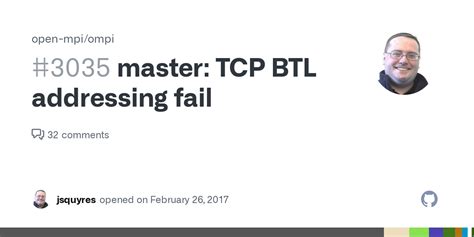 Master Tcp Btl Addressing Fail · Issue 3035 · Open Mpiompi · Github
