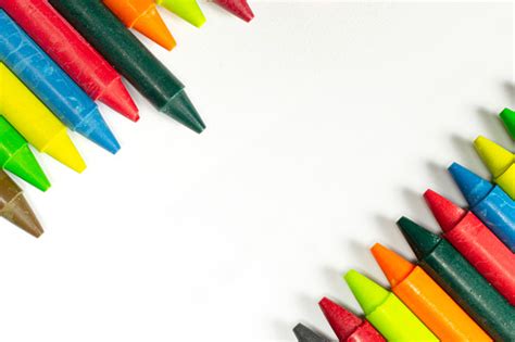 구성중앙에 흰색과 여유 공간에 고립된 다채로운 밝은 왁스 연필 0명에 대한 스톡 사진 및 기타 이미지 0명 개체 그룹 교육 Istock