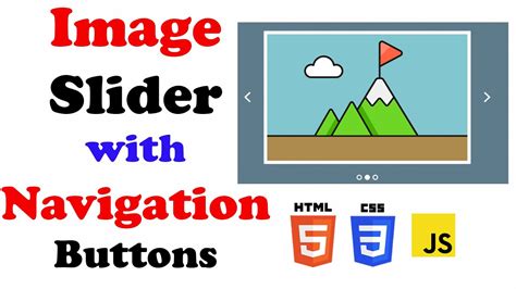Image Slideshow With Navigation Buttons Using Html Css And Javascript Youtube