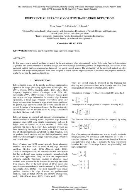 Pdf Differential Search Algorithm Based Edge Detection