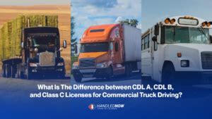 What Is The Difference Between CDL A CDL B And Class C Licenses For Commercial Truck Driving