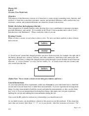 Lab Circuits Pdf Physics Lab Circuits Two Week Lab Objective The Purpose Of This
