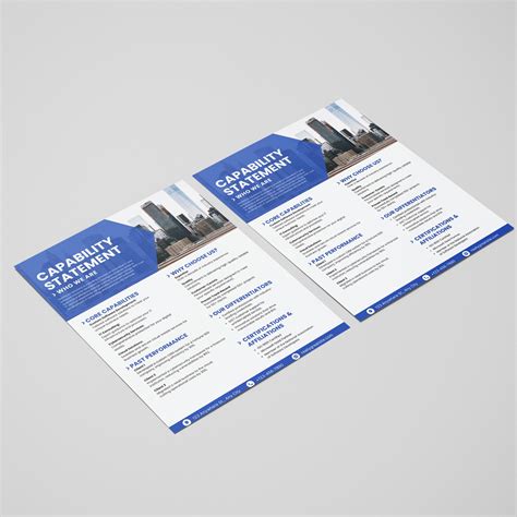 Capability Statement Template Canva Corporate Flyer Editable Business