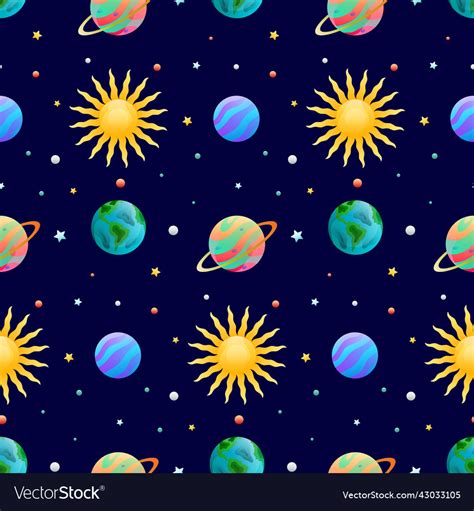 Space Planet Seamless Pattern Royalty Free Vector Image