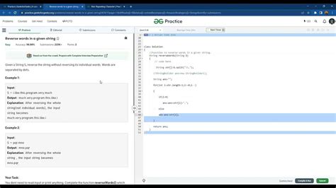 Reverse Words In Given String Geekforgeeks Java Youtube