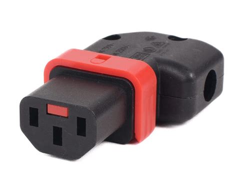 Iec Lock Rewireable Right Or Left Angled Iec320 C13 Connector Webber Electronics