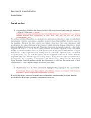 Experiment PreLab Assignment Cmp Pdf Experiment Atwood S Machine Babe Name Christina