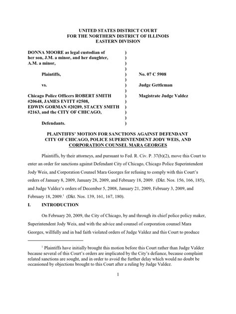 Final Motion For Sanctions Discovery Law Chicago Police Department