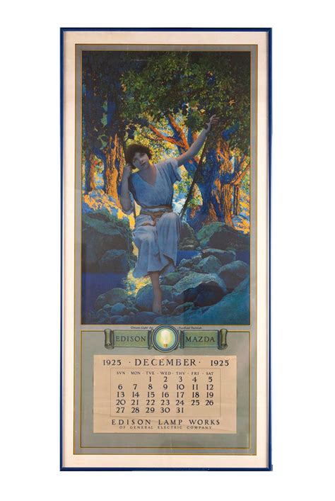 Lot Dream Light Calendar Art By Maxfield Parrish For Edison Mazda