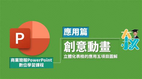 商業簡報powerpoint 應用篇46 Ppt創意動畫 立體化表格的應用五項目圖解 Youtube