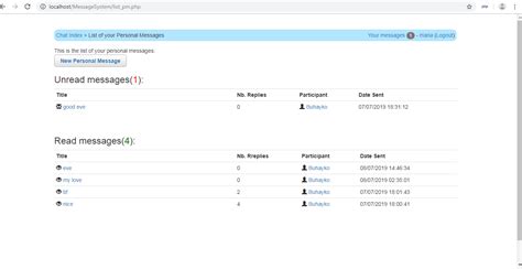 Message System Using Php Mysqli