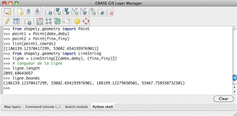 Grass Gis V 642 La Nouvelle Console Python Shell Python Exemple Dutilisation Simple Ou