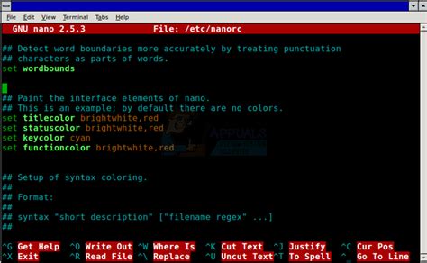 How To Set Custom Configuration Features For The Gnu Nano Editor